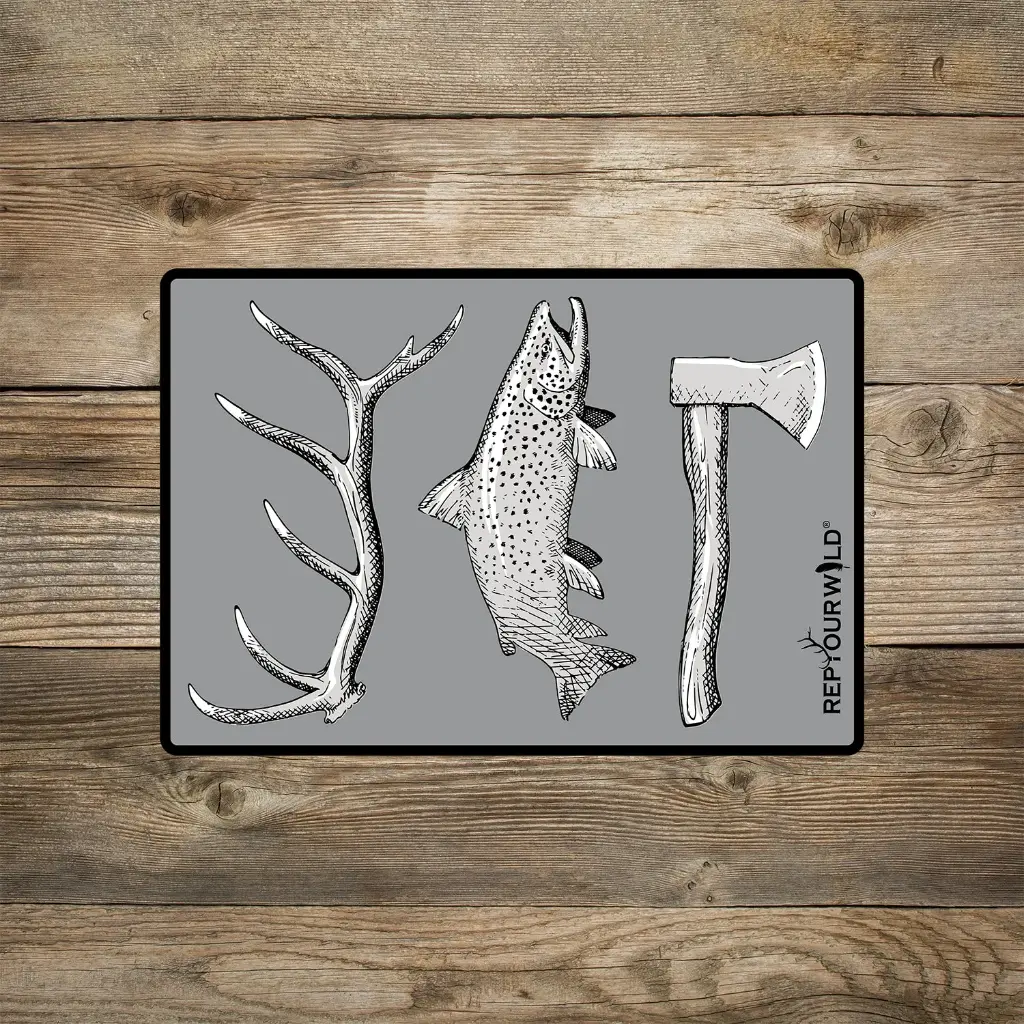 Hunt. Fish. Camp. Sticker | RiverPeopleGuides